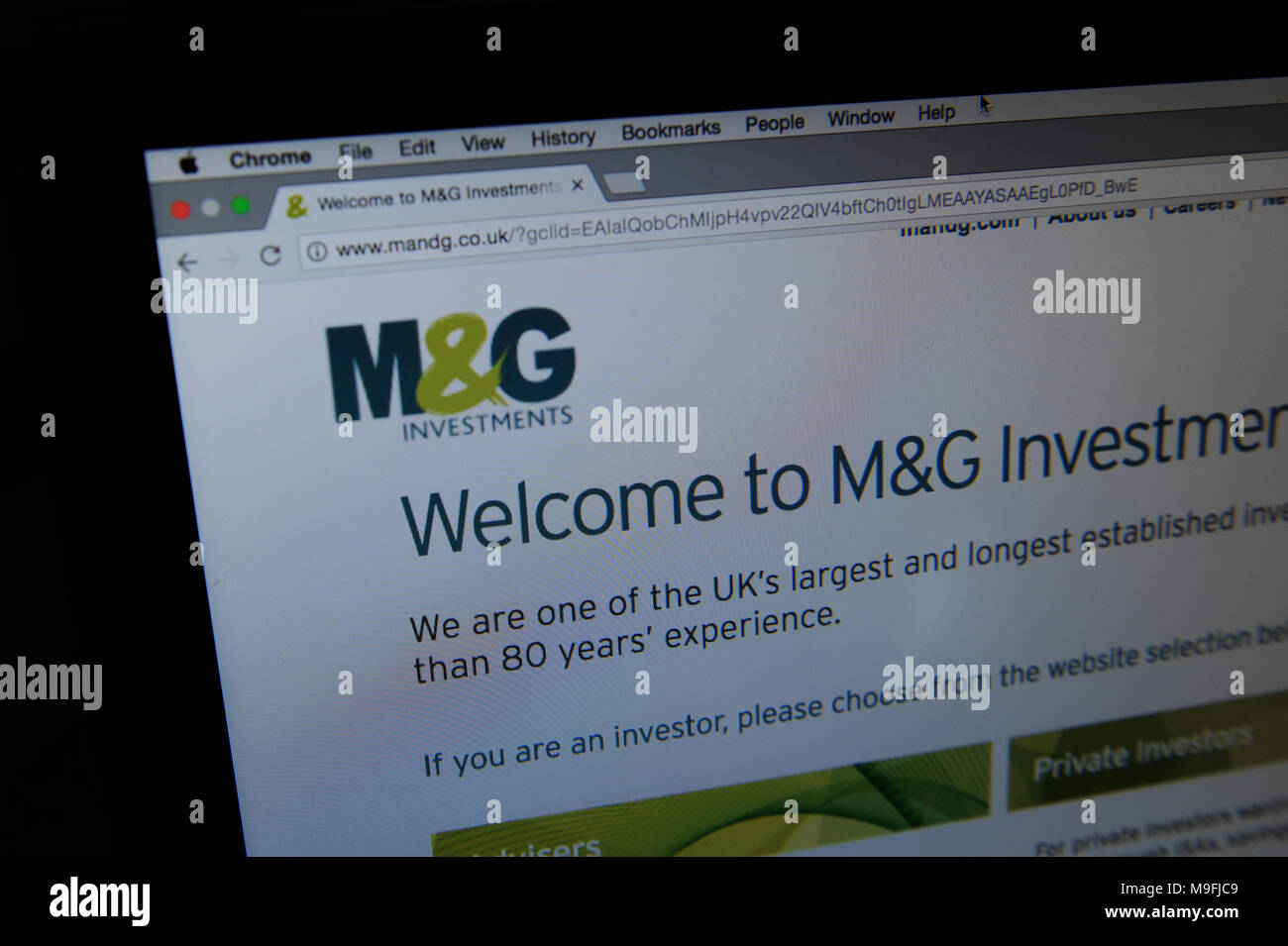 The M&G website Stock Photo - Alamy