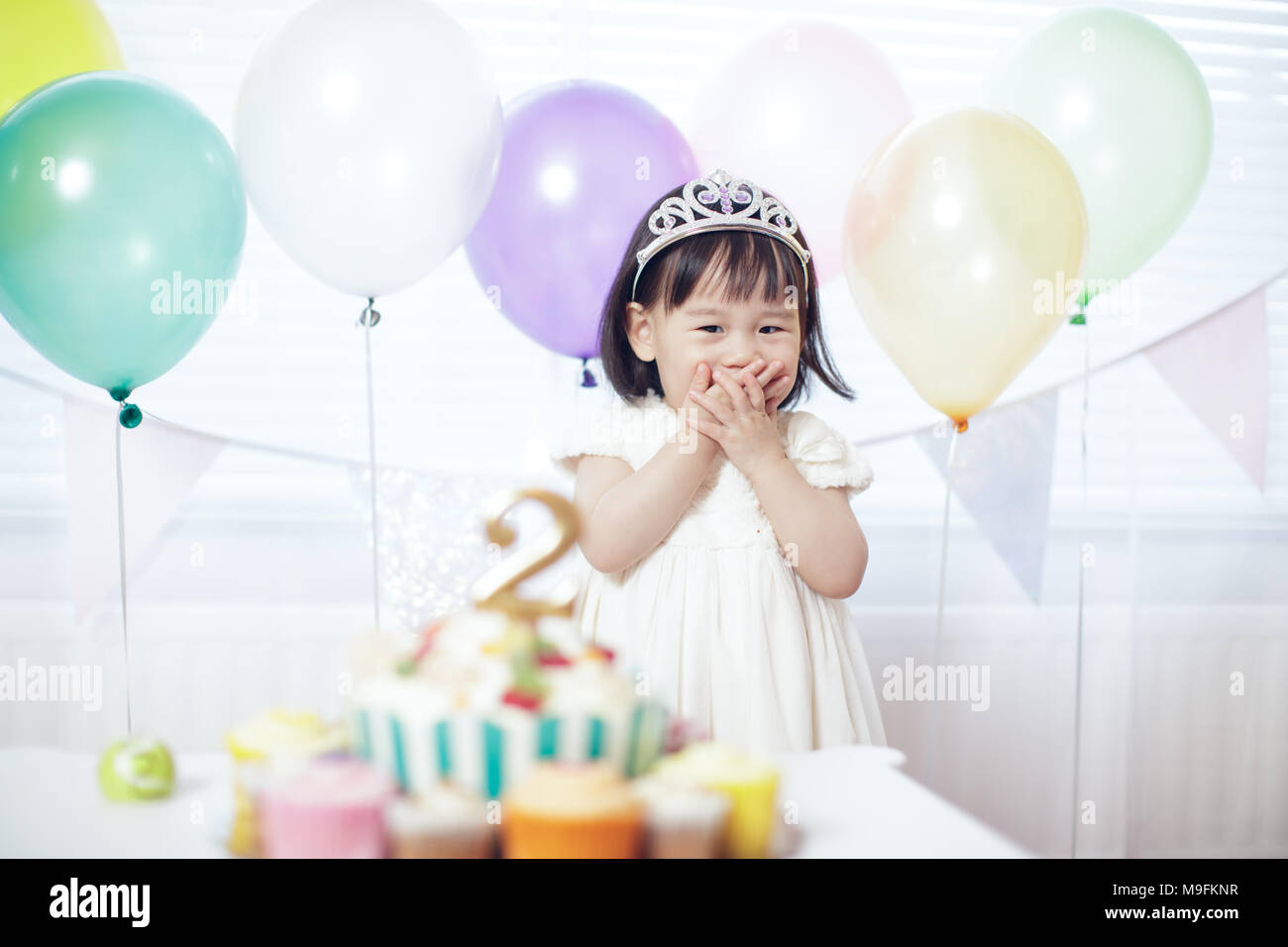 Baby girl celebrate her second birthday Stock Photo - Alamy