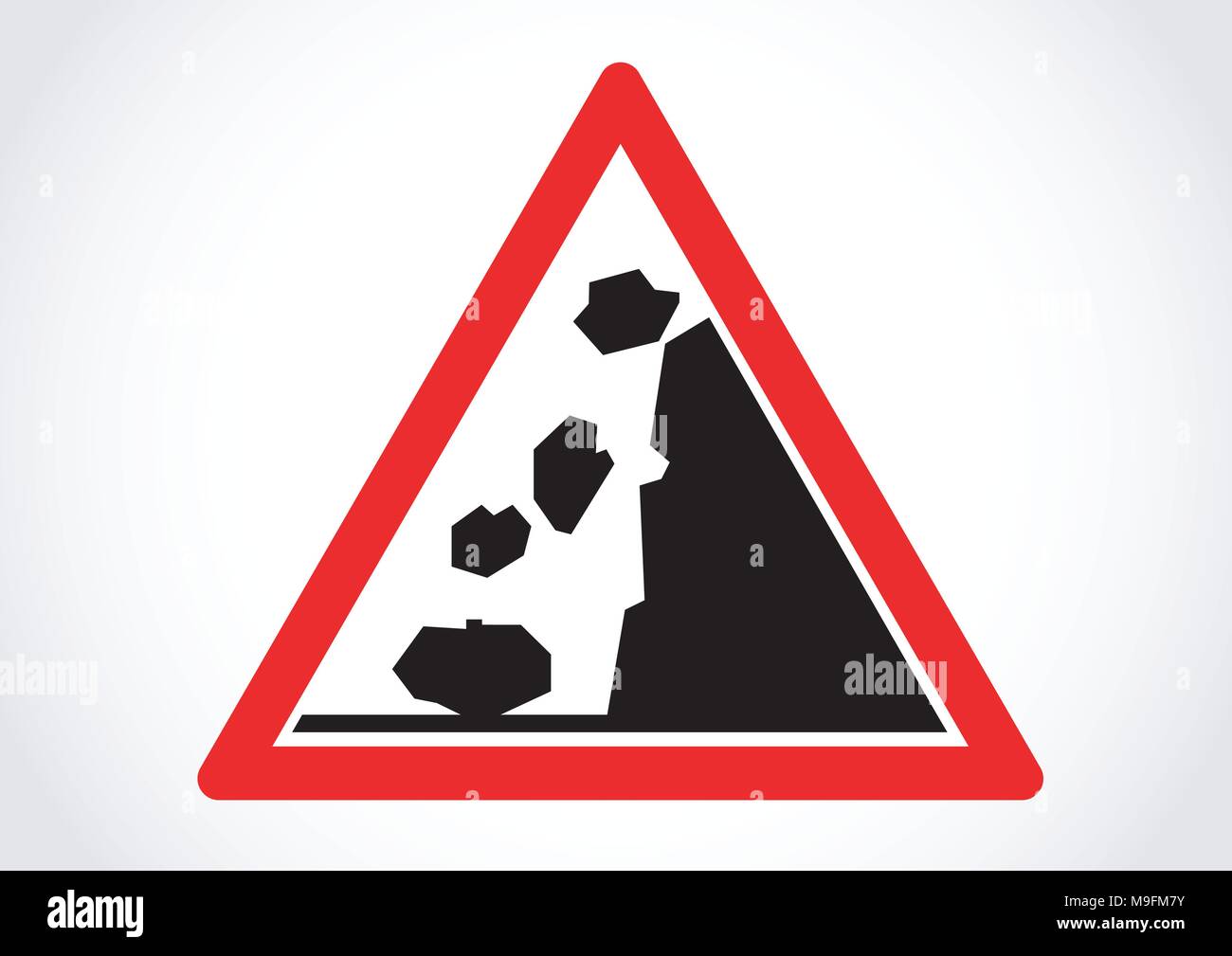 vector design of street sign fall rock material Stock Vector Image ...