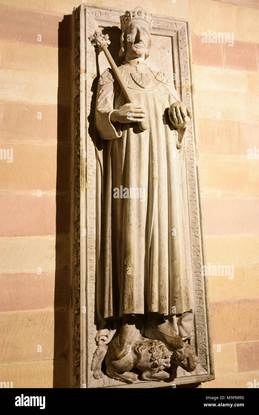 Speyer: Dom (cathedral), Krypta (crypt), Grave plate of Rudolf of ...