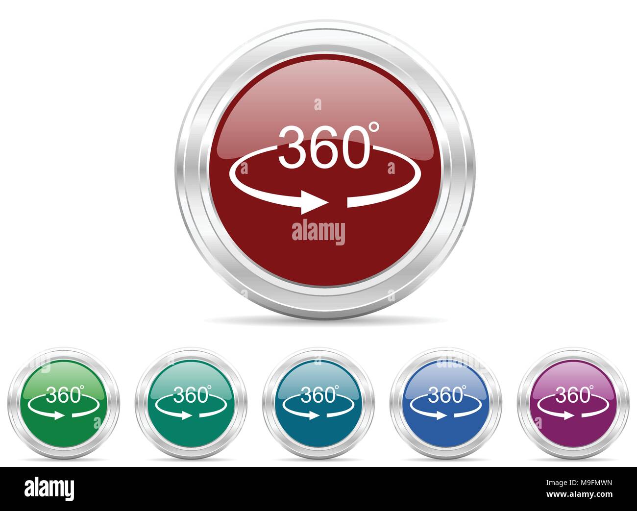 panorama 360 web icon vector set Stock Vector Image & Art - Alamy
