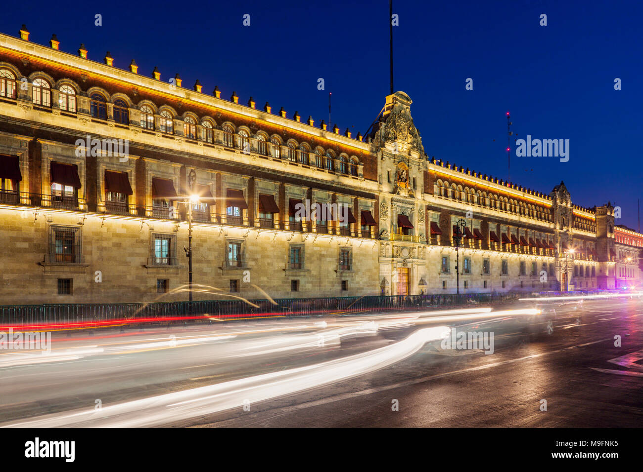 Palace In Mexico At Night