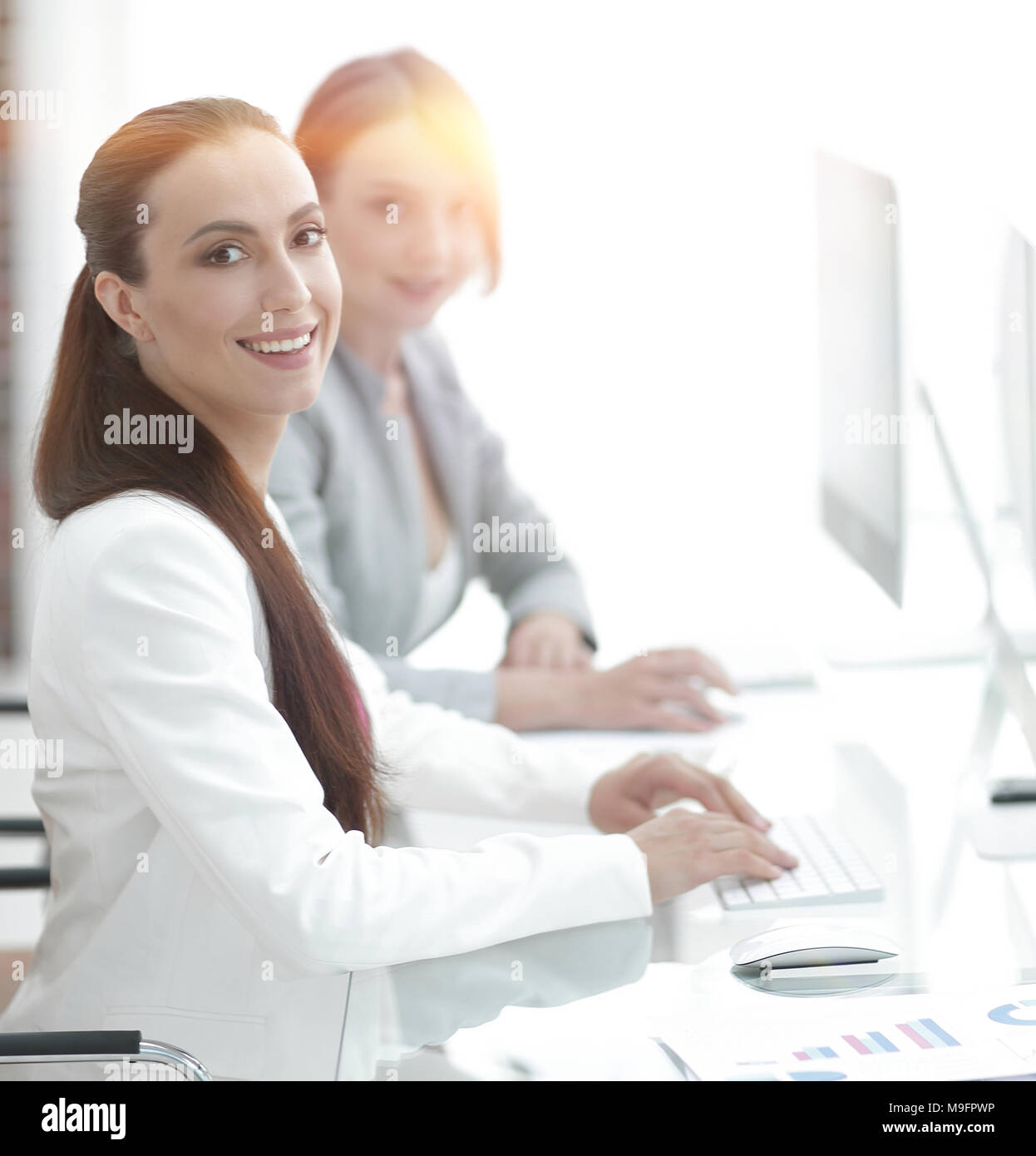 employee of the company working in a modern office Stock Photo - Alamy