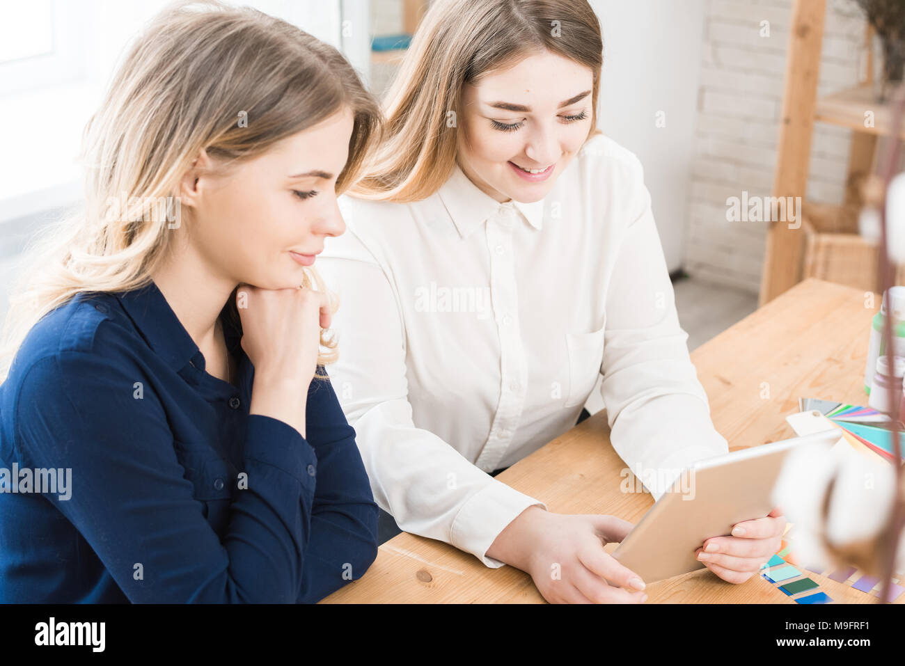 Women with touchpad Stock Photo - Alamy