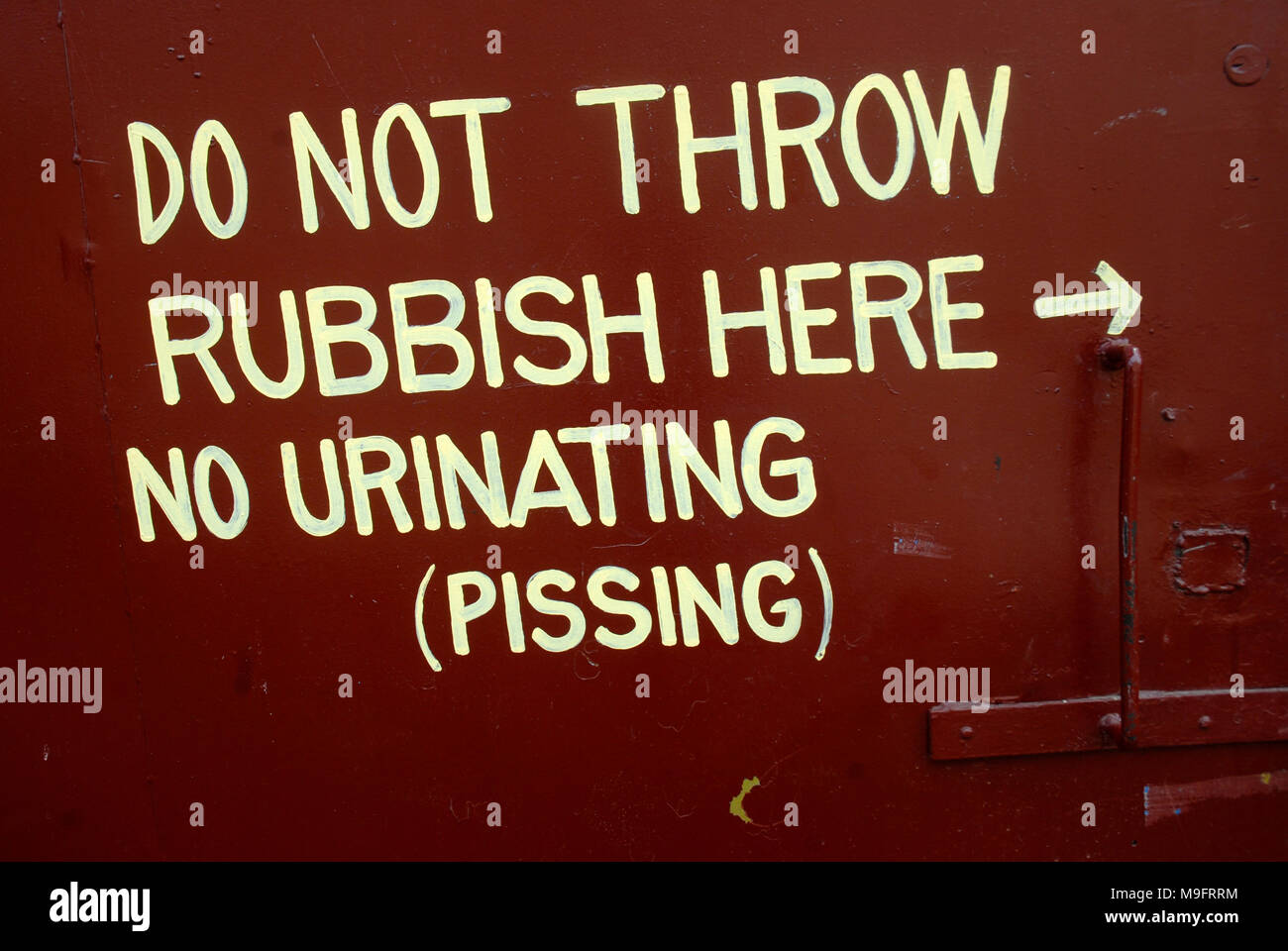 Do Not Throw Rubbish Here No Irinating Sign, Lautoka, Fiji Stock Photo ...