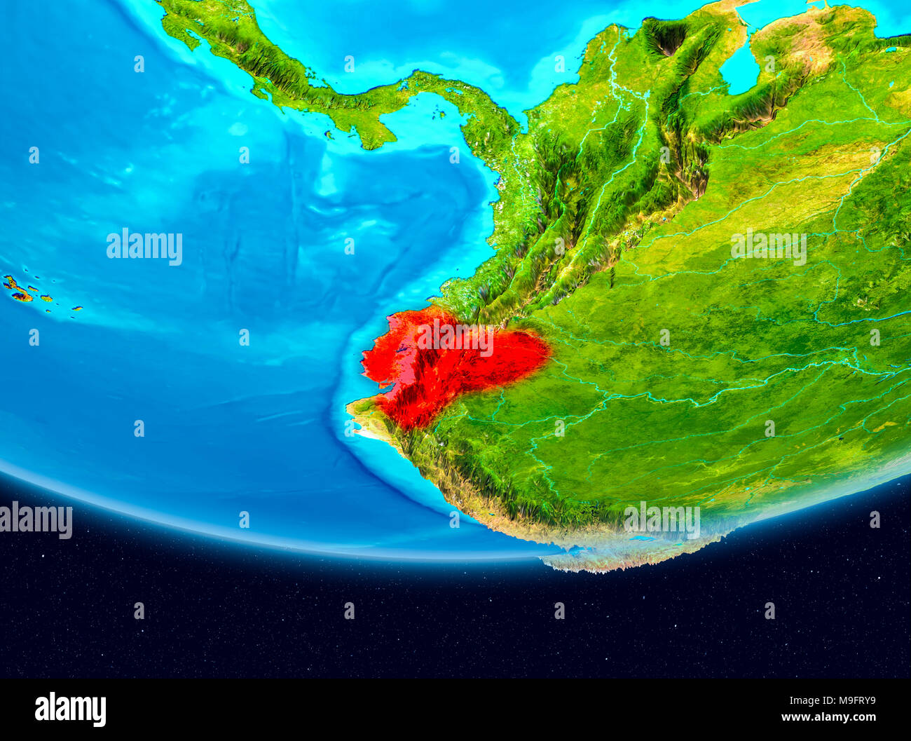 Ecuador satellite image hi-res stock photography and images - Alamy