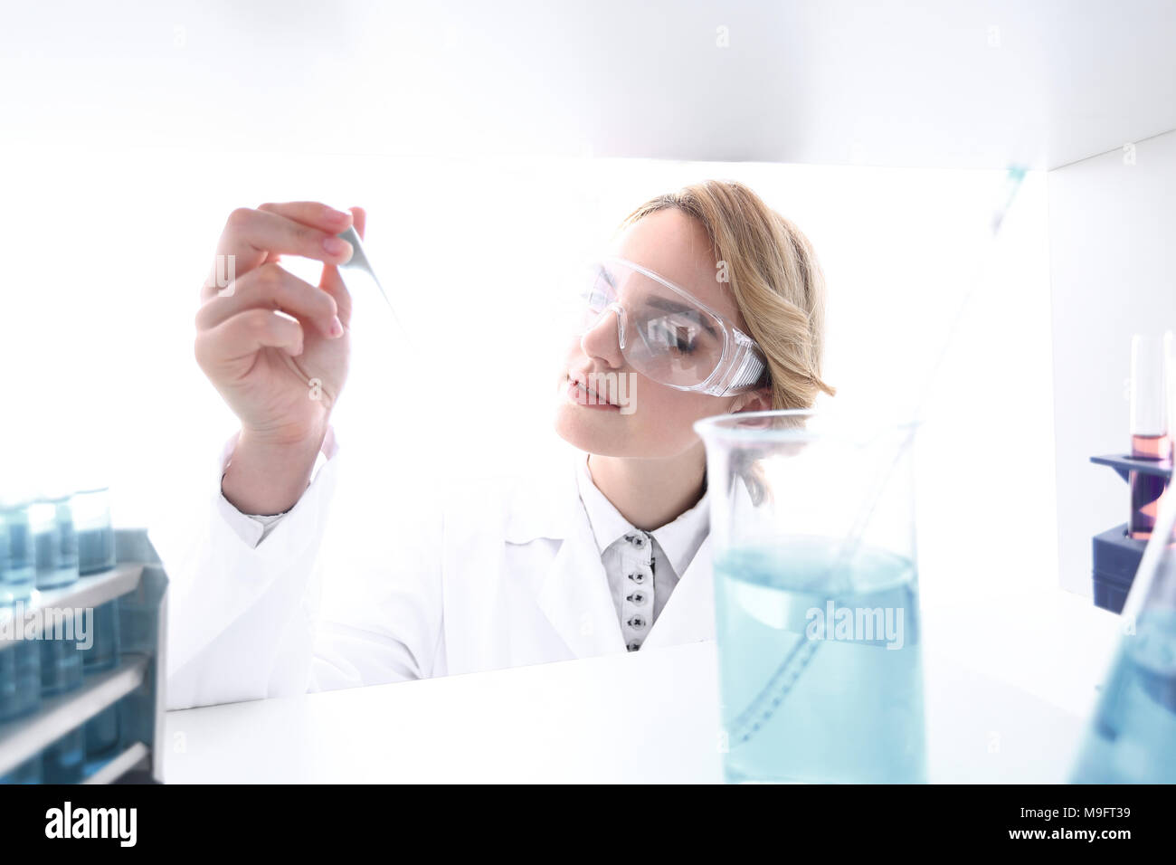 closeup.portrait of doctor biologist in the lab Stock Photo - Alamy