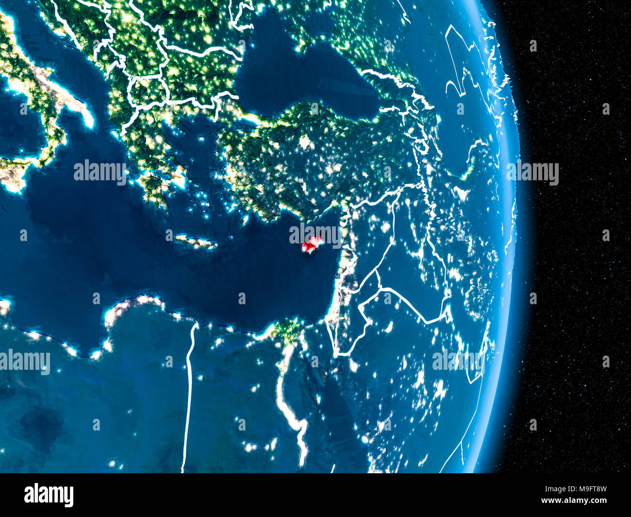 Highlighted satellite image of cyprus hi-res stock photography and ...