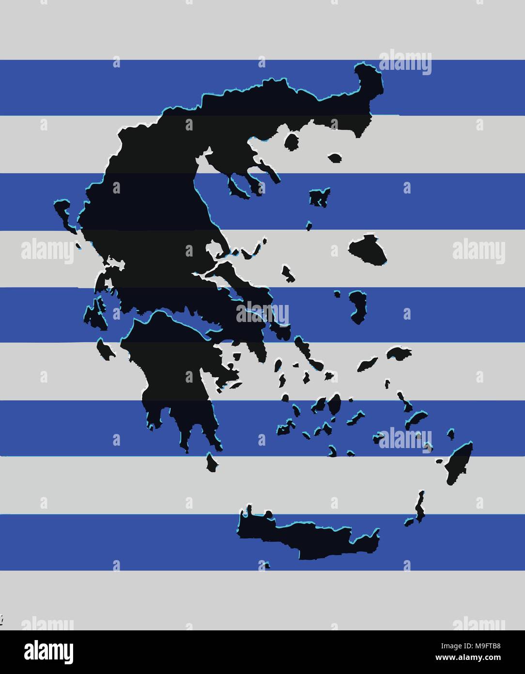 Greece map vector with the greek flag as background Stock Vector Image ...