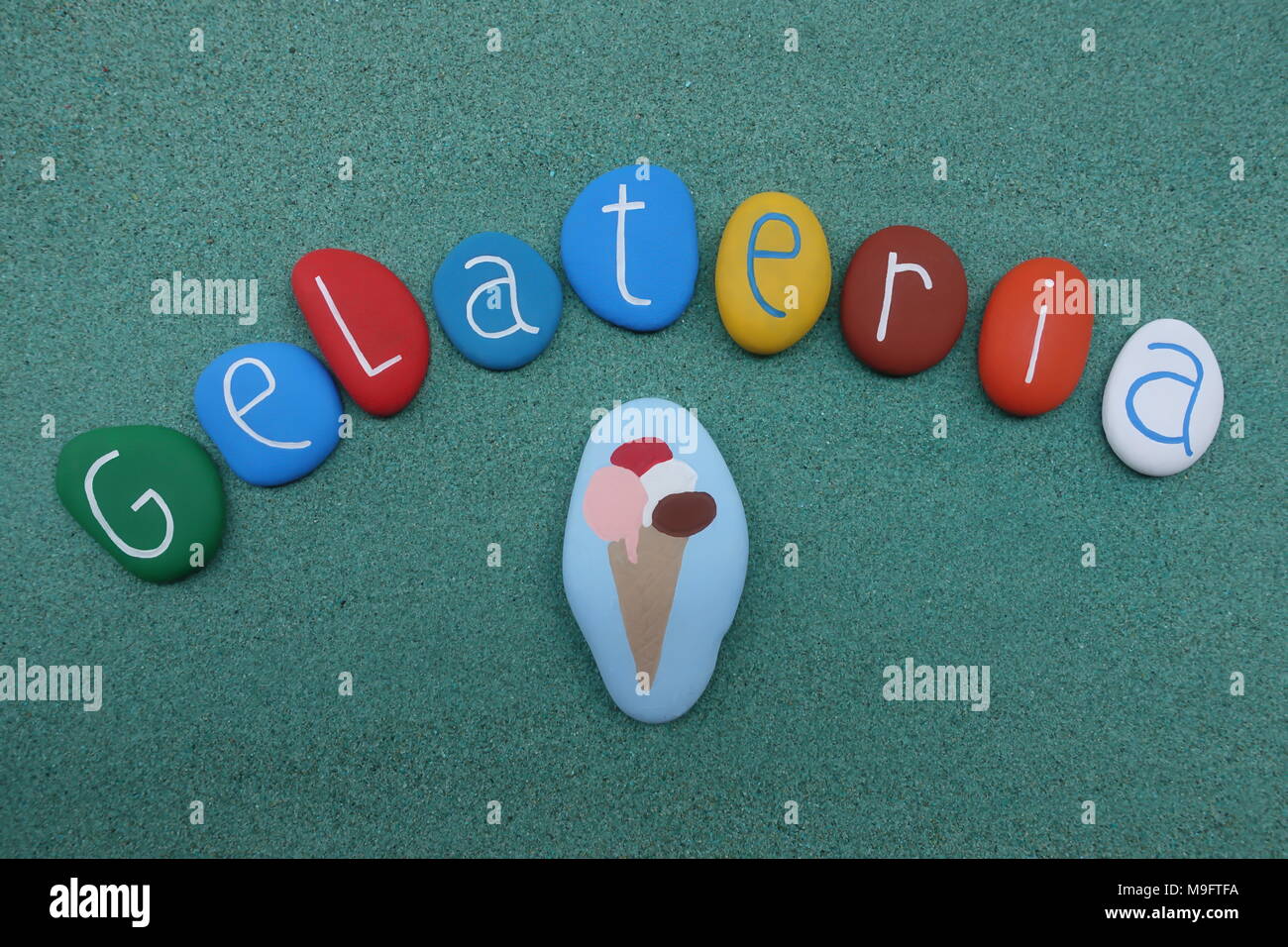 Italian ice cream sign hi-res stock photography and images - Alamy
