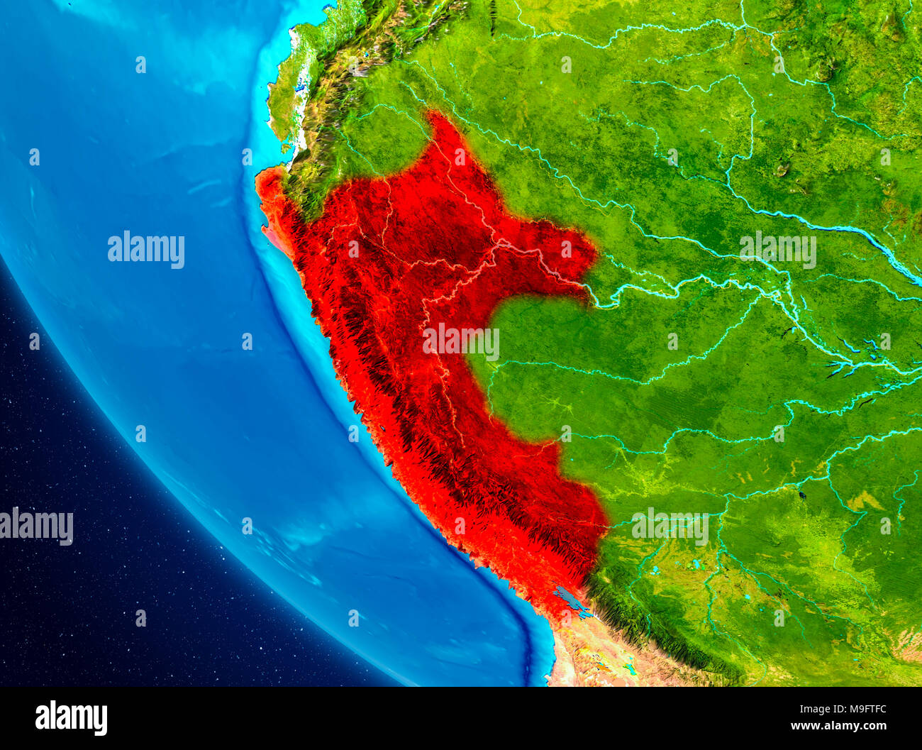 Peru satellite image hi-res stock photography and images - Alamy