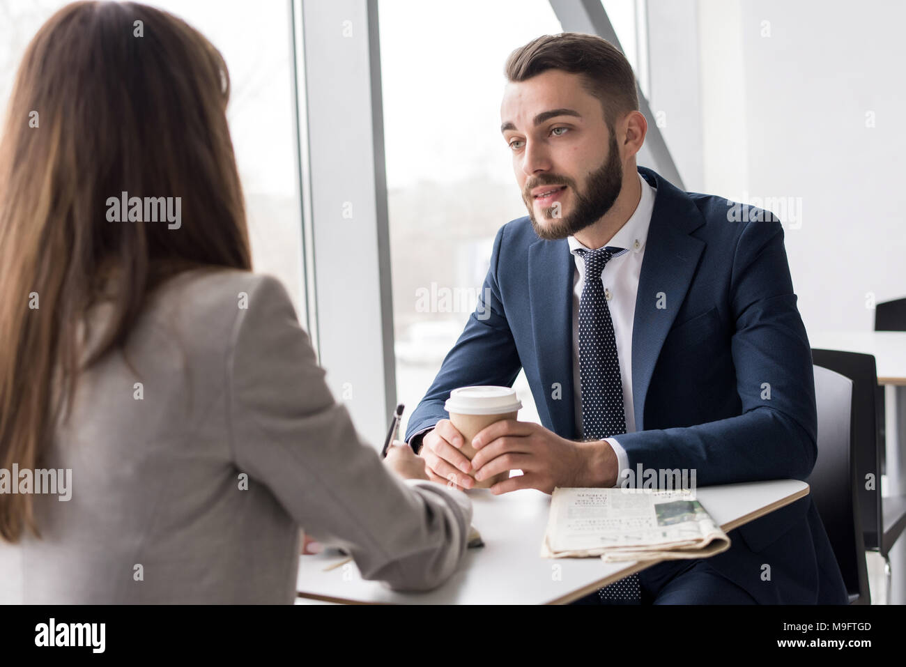 Business woman talking partners hi-res stock photography and images - Alamy