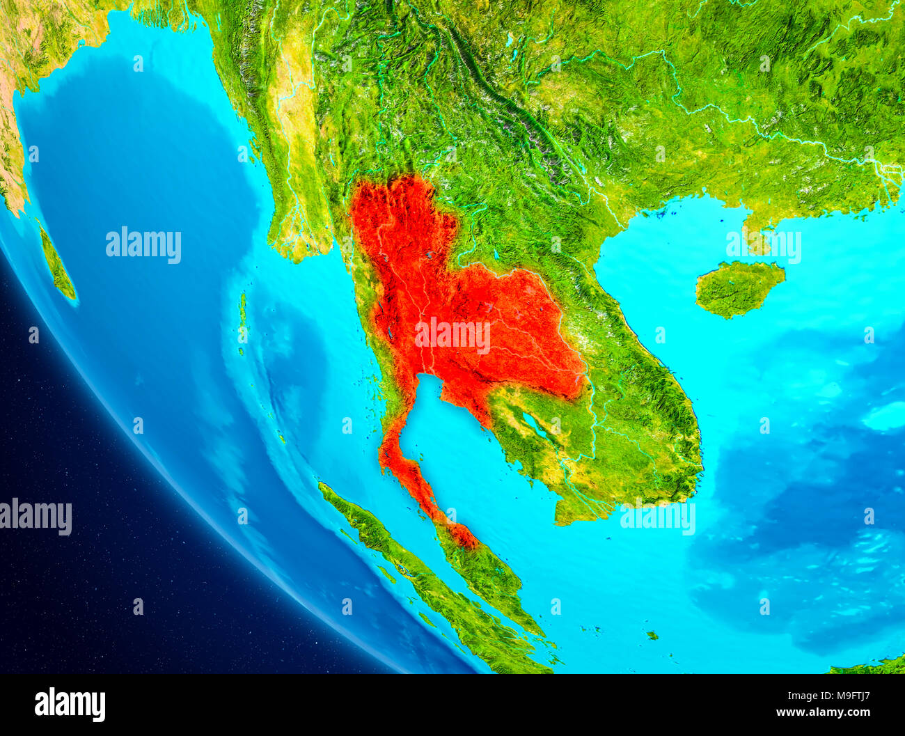 Map thailand highlighted in red hi-res stock photography and images - Alamy