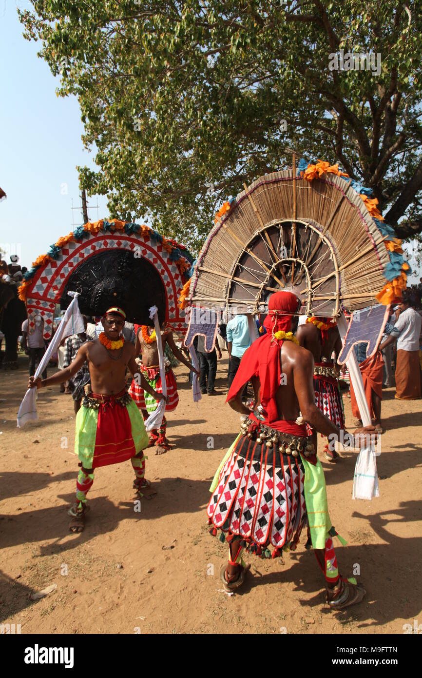 temple festival in kerala,with procession of kuthiravela or motif ...