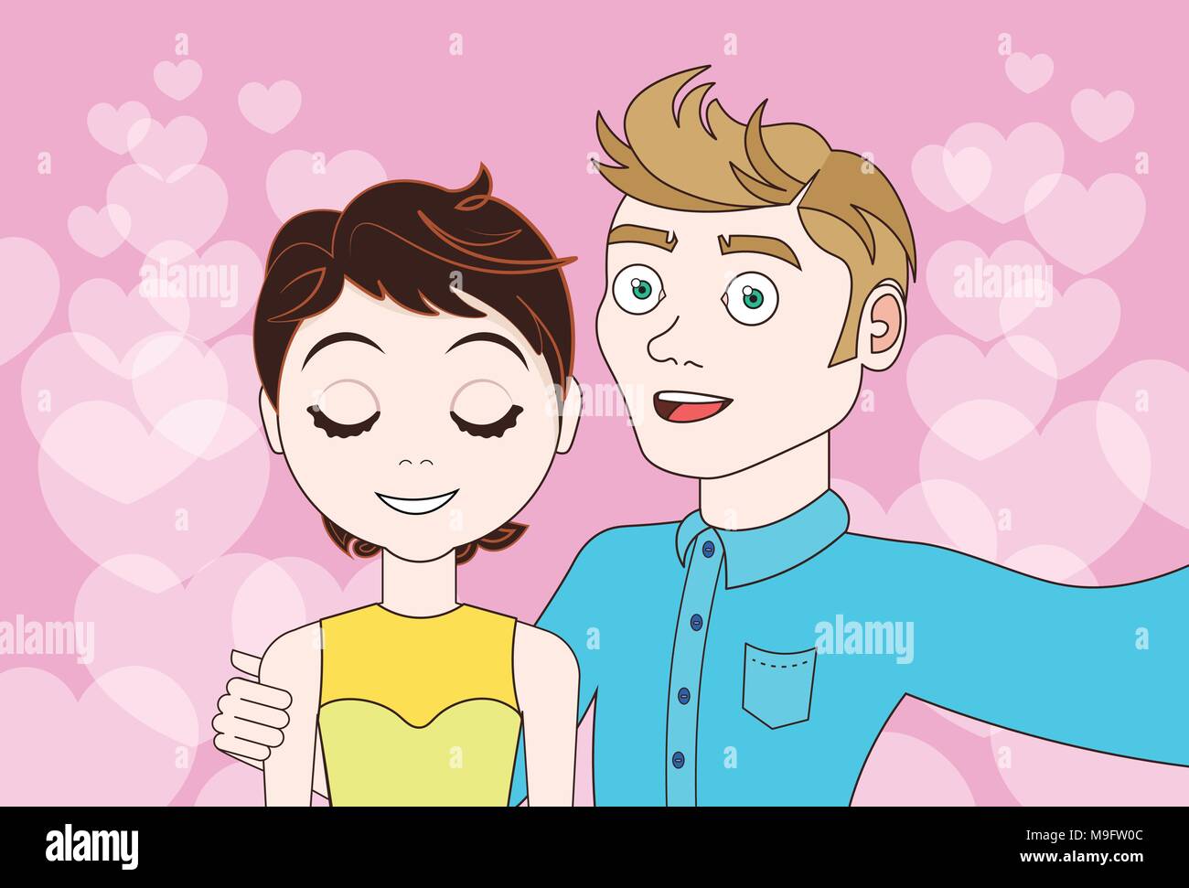 Self Portrait With Model Stock Vector Images Alamy