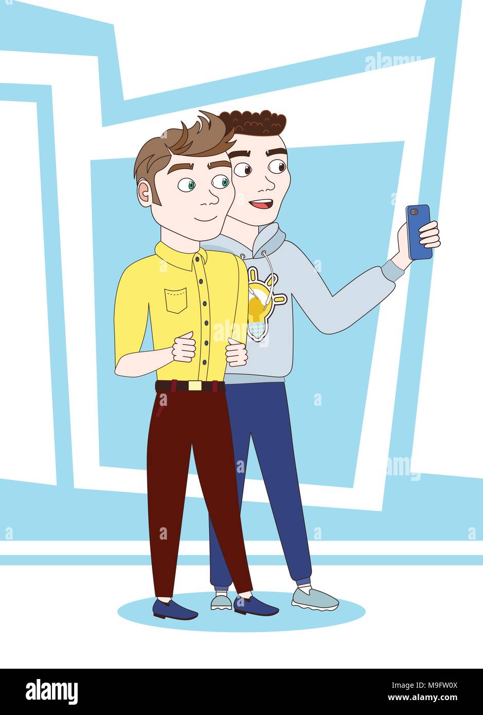 Portrait two men Stock Vector Images - Alamy