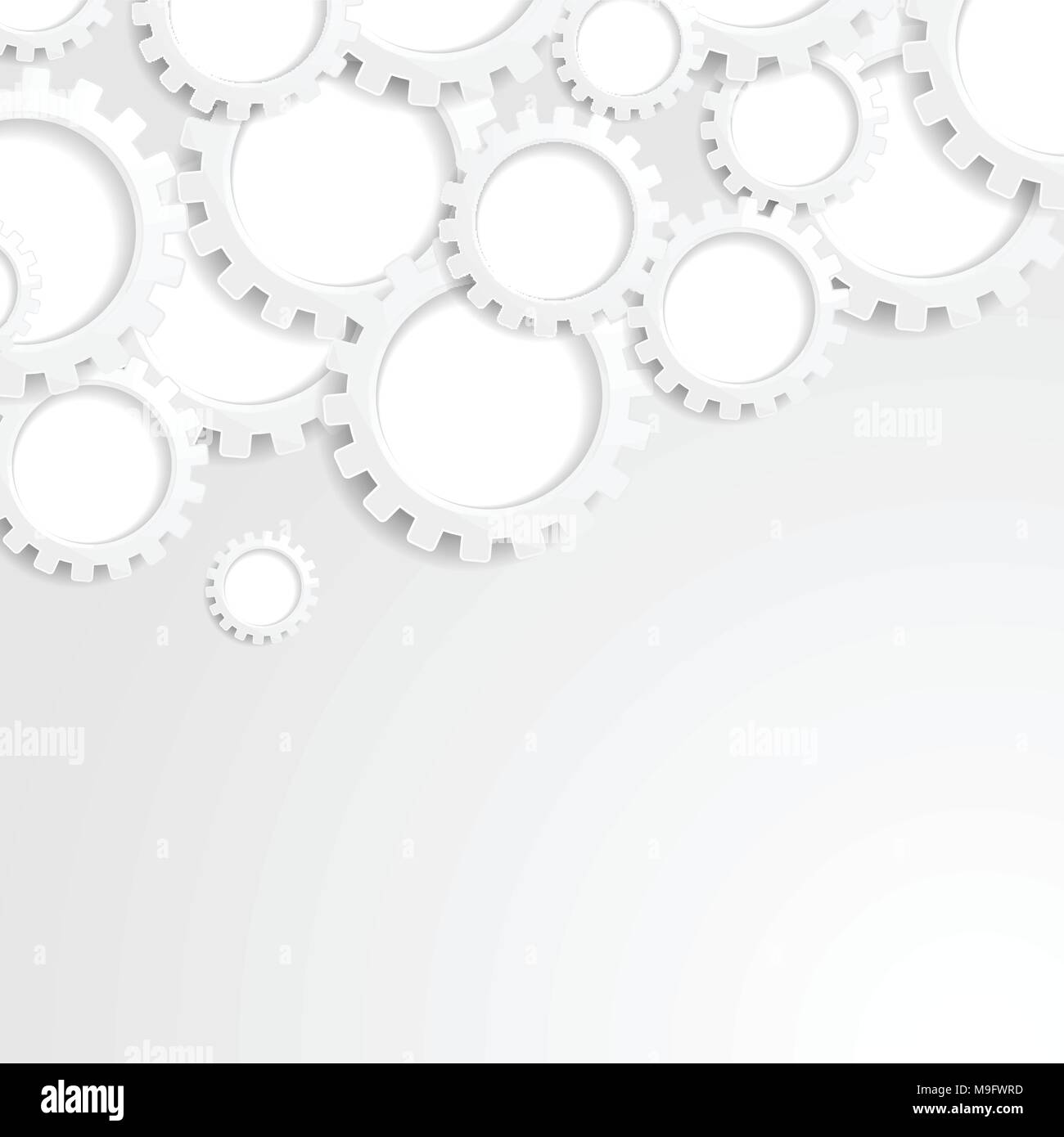 Abstract grey tech paper gears mechanism background. Vector ...