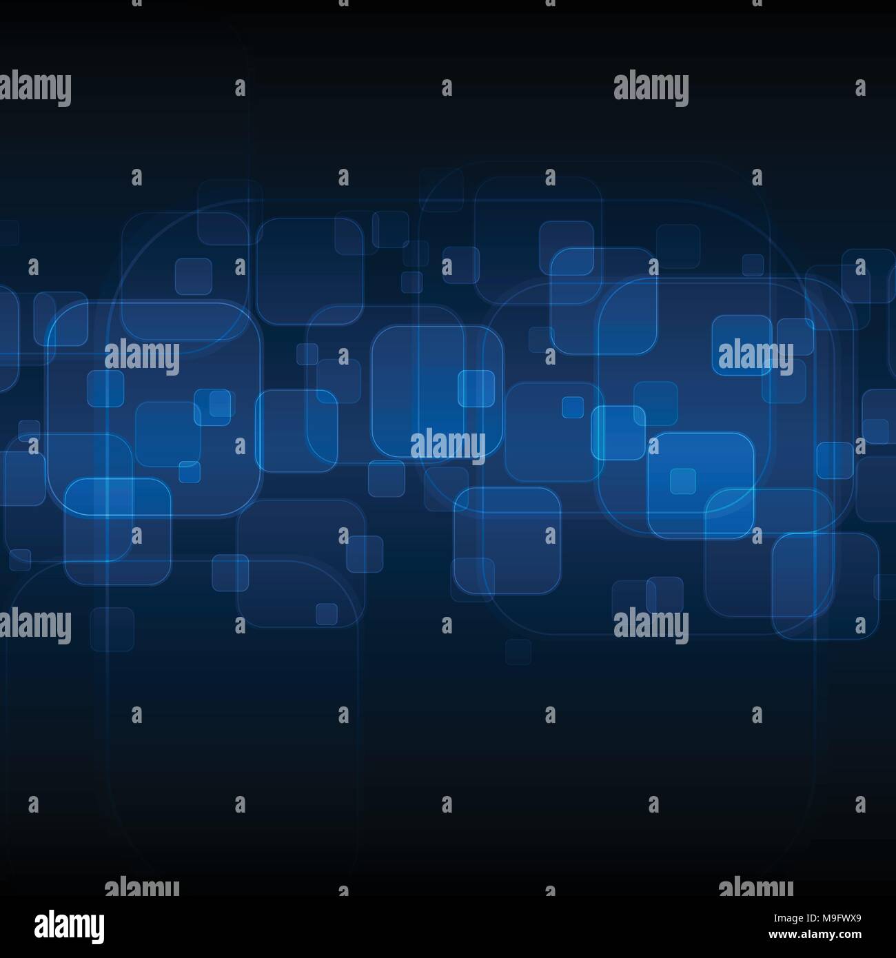 Dark blue tech neon squares vector background Stock Vector Image & Art ...