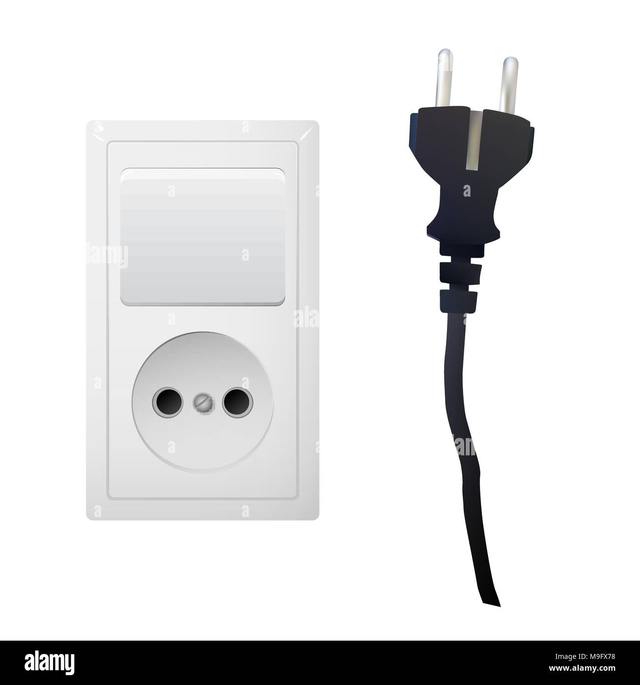 Light socket plug white background Stock Vector Images - Alamy