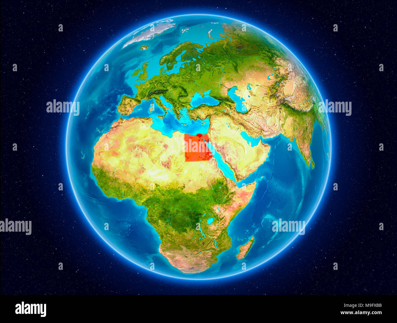 Highlighted satellite image of egypt hi-res stock photography and ...