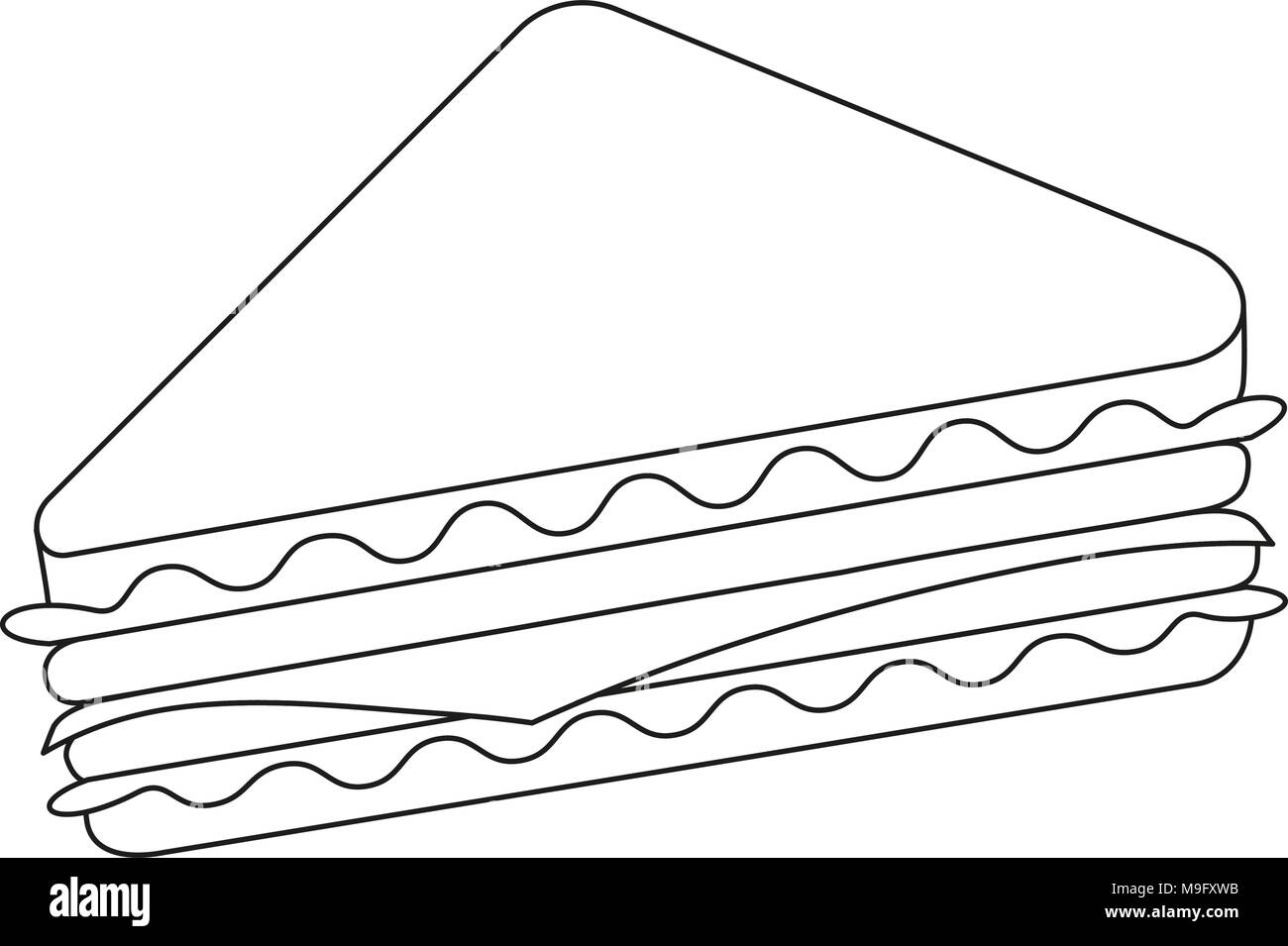 Sandwich line art hi-res stock photography and images - Alamy