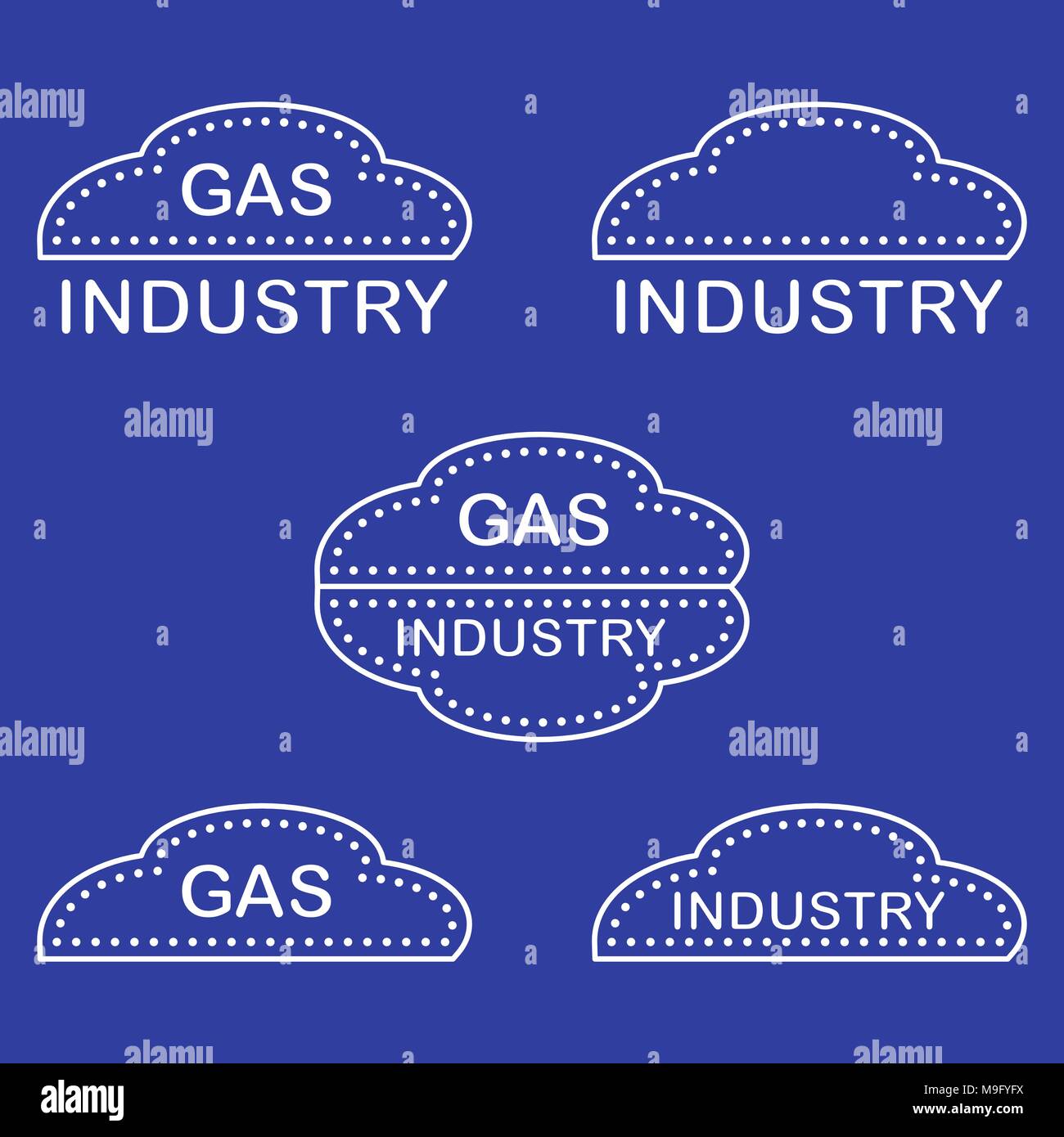 Label, stickers, logos of the gas industry. Design for announcement ...