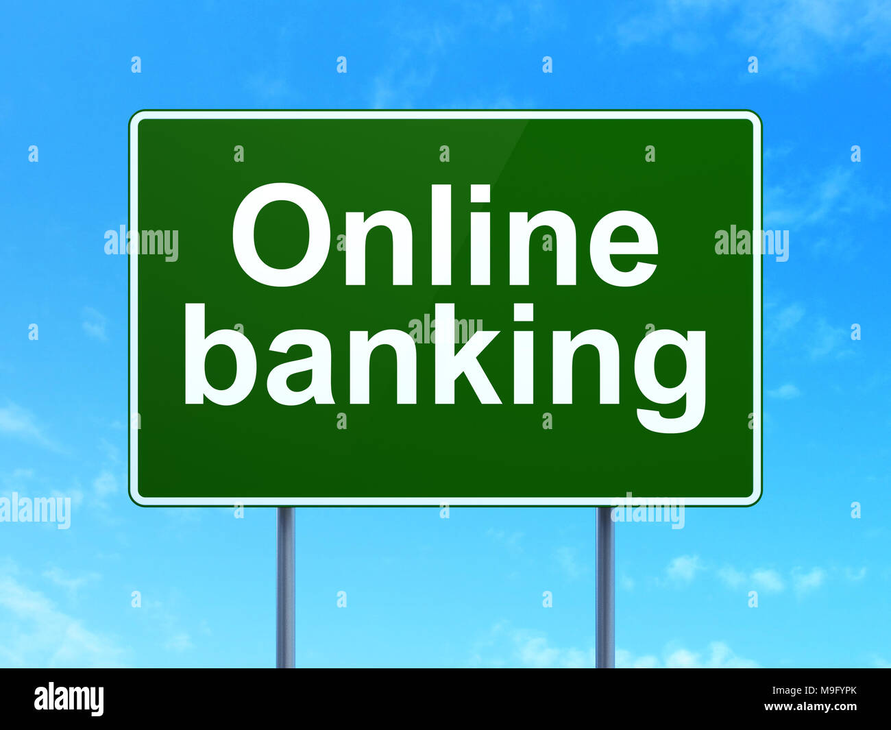 Money concept: Online Banking on road sign background Stock Photo - Alamy
