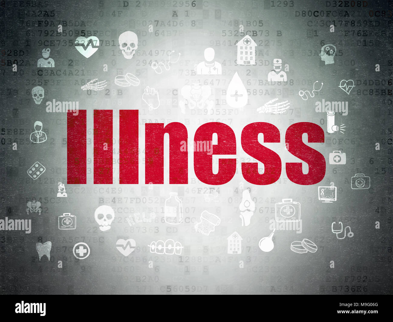 Healthcare concept: Illness on Digital Data Paper background Stock ...