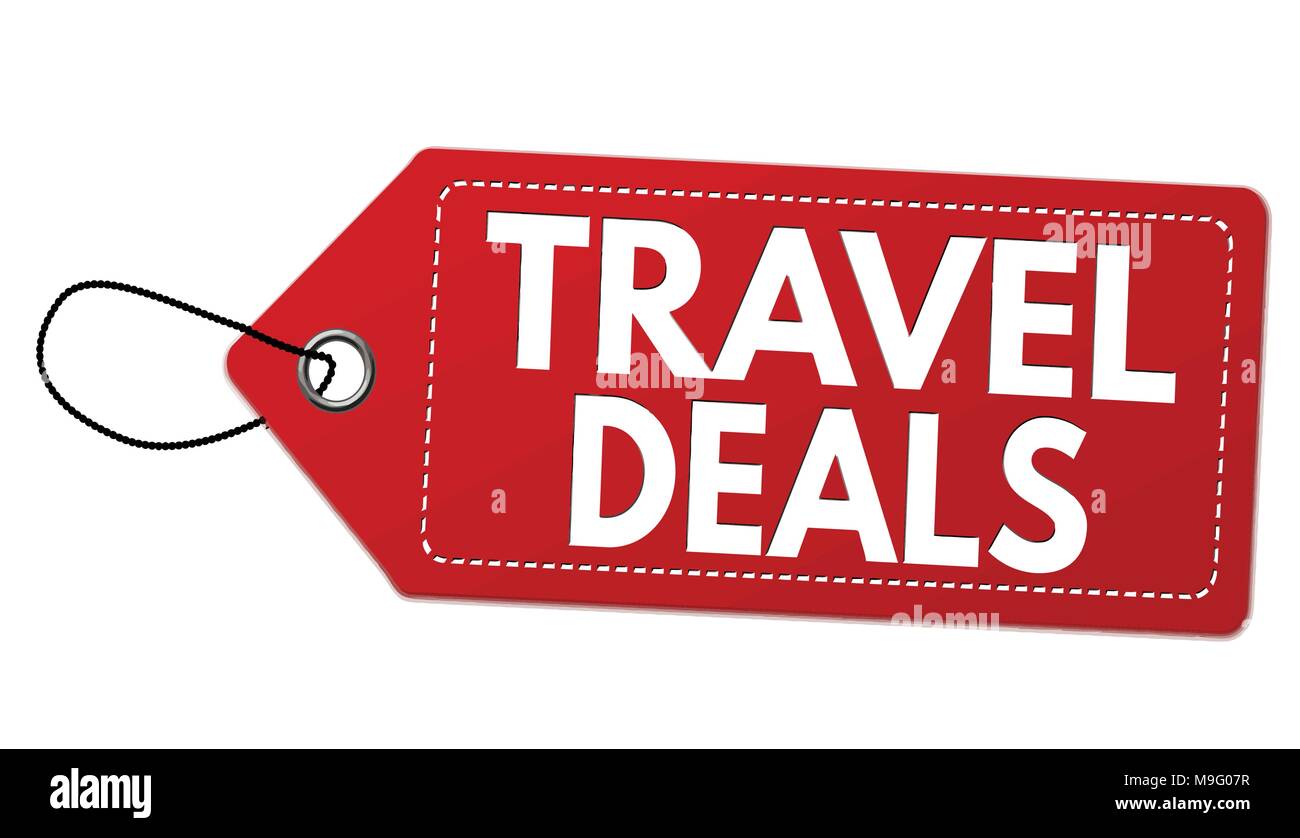 Travel deals label or price tag on white background, vector ...