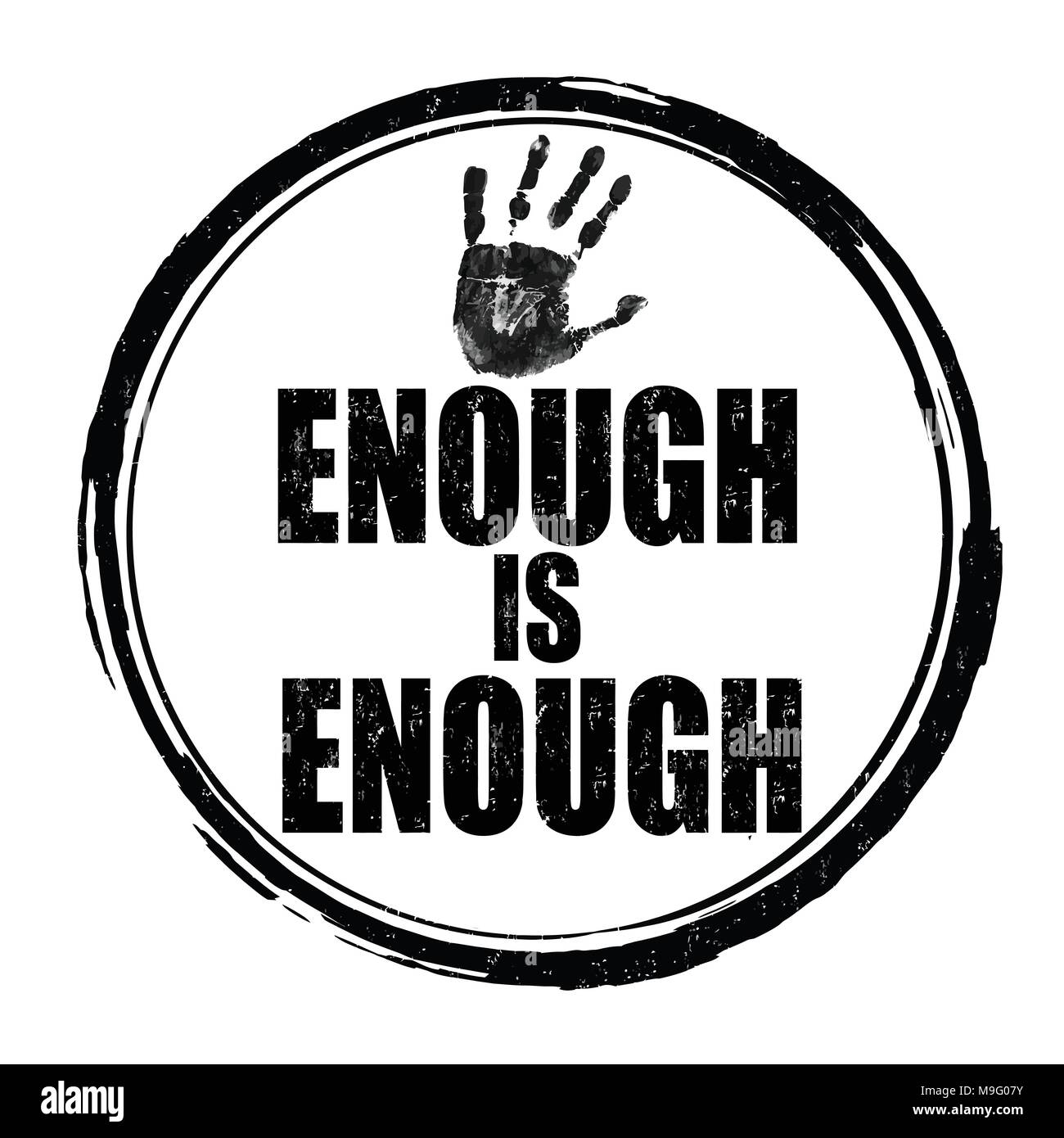 Enough is enough grunge rubber stamp on white background, vector ...