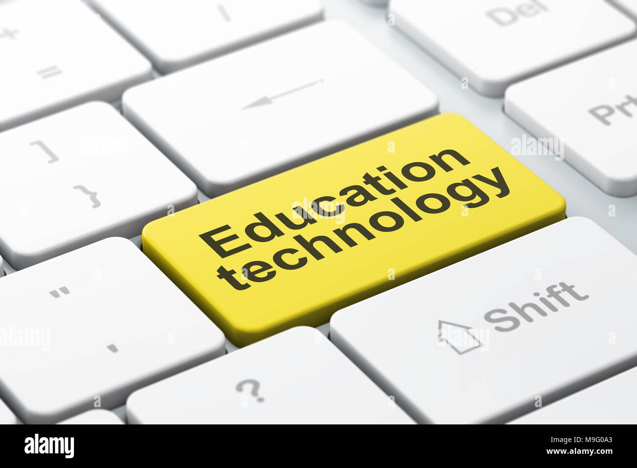 Studying concept: Education Technology on computer keyboard background ...