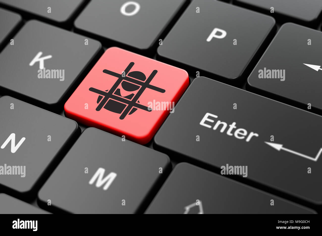 Law concept: Criminal on computer keyboard background Stock Photo - Alamy