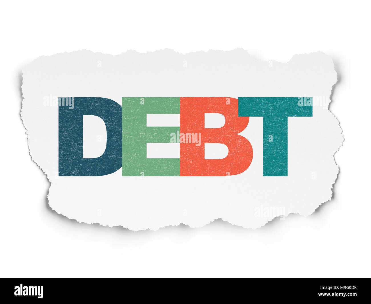 Banking concept: Debt on Torn Paper background Stock Photo - Alamy