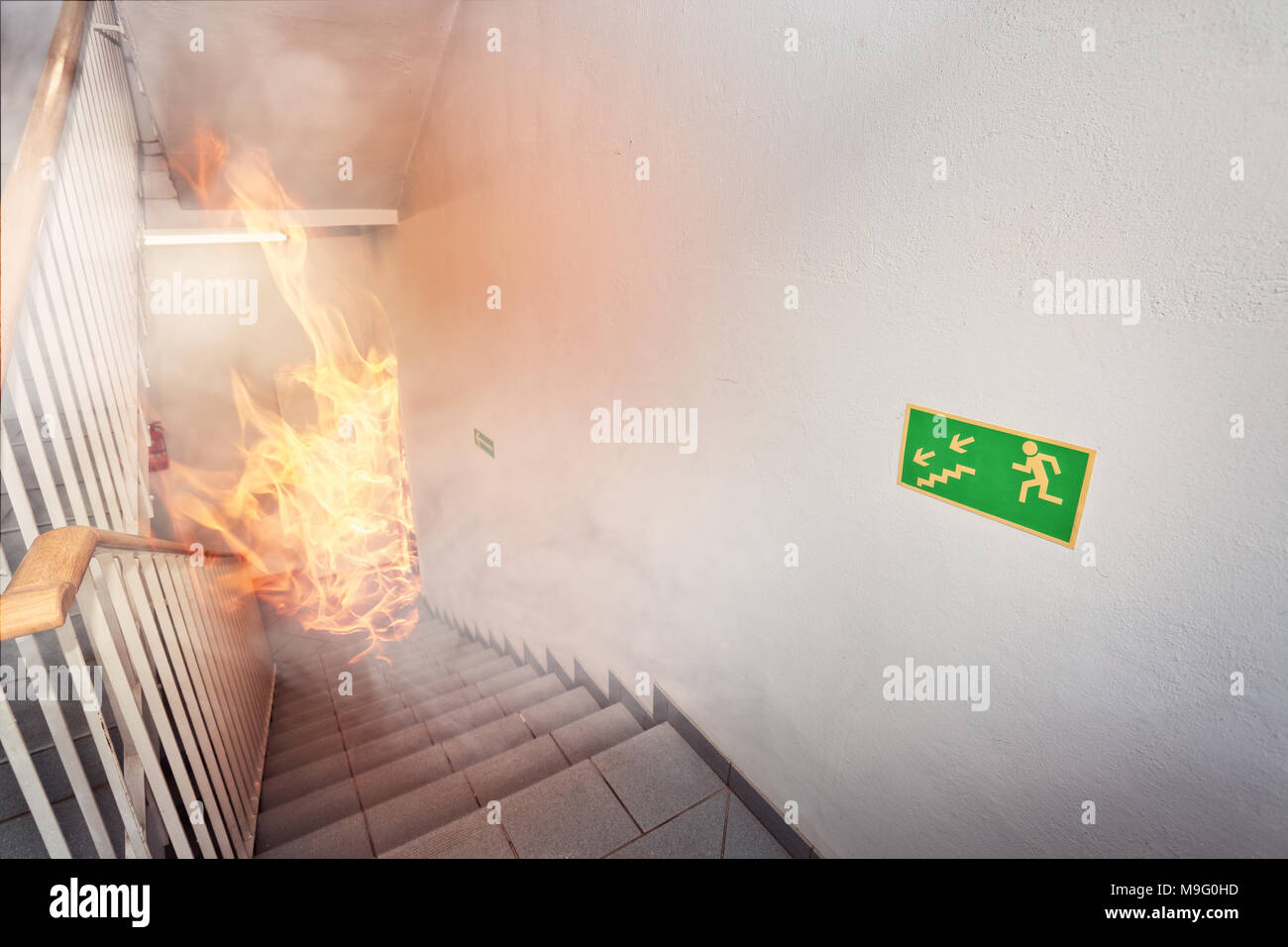 fire in a residential building Stock Photo - Alamy