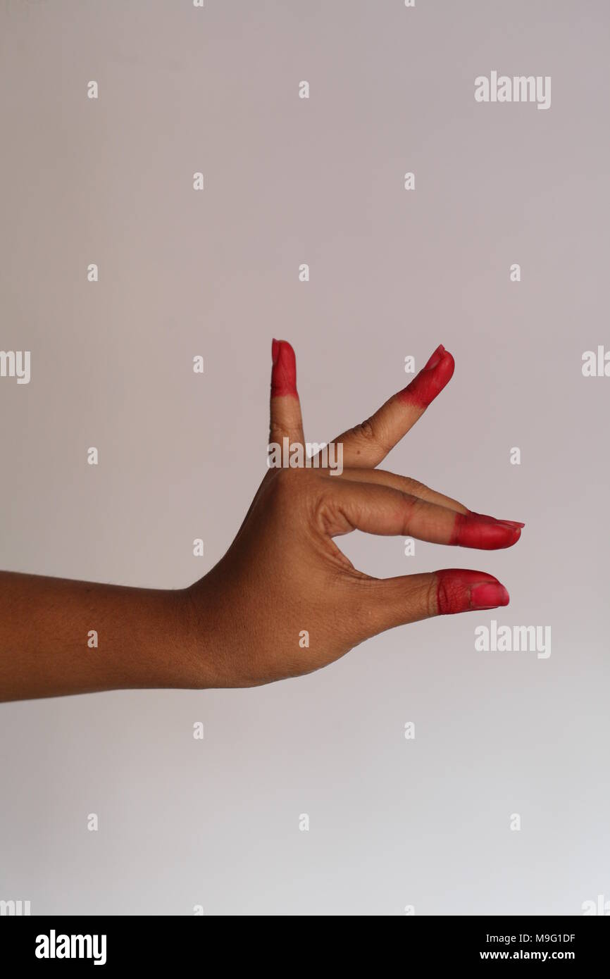 mudra or hand gesture used in indian classical dance Stock Photo - Alamy