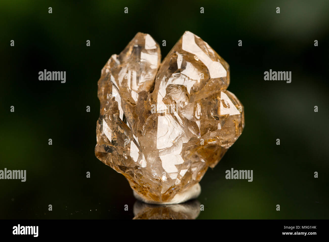 Pure Quartz Crystal cluster on black background Stock Photo - Alamy