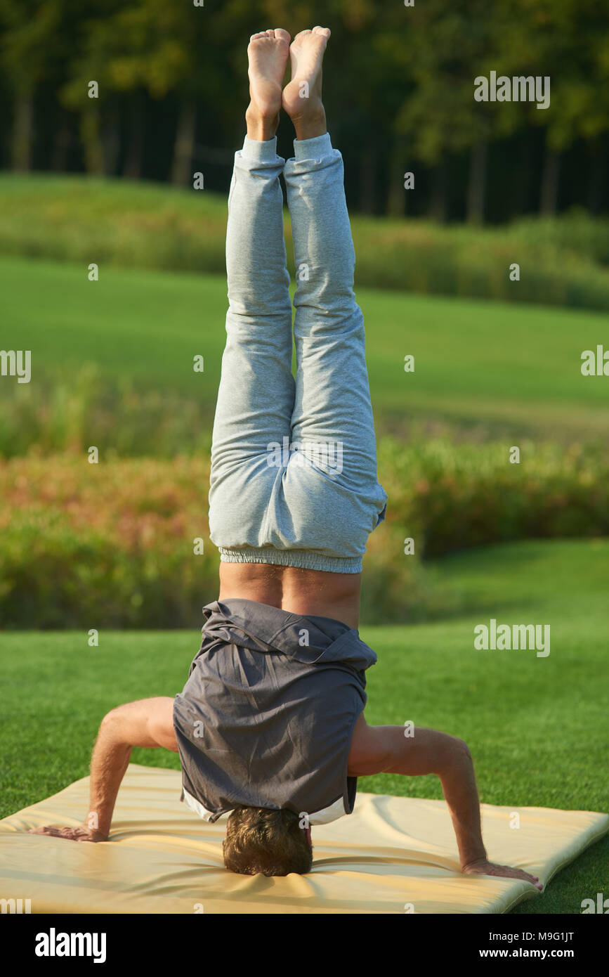 Yoga Headstand Male