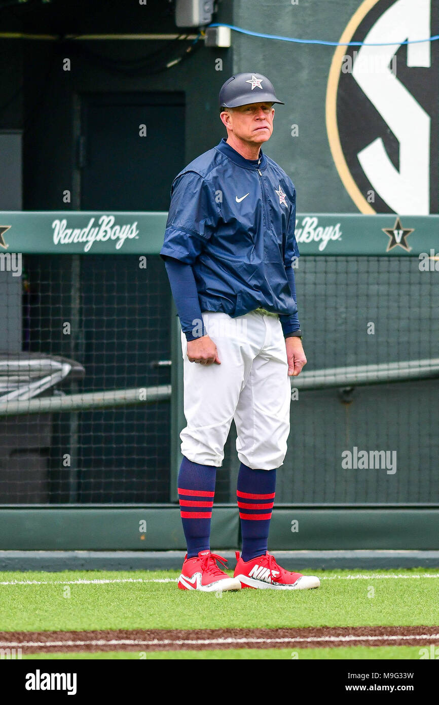 Nashville. 25th Mar, 2018. Vanderbilt head coach Tim Corbin during the ...