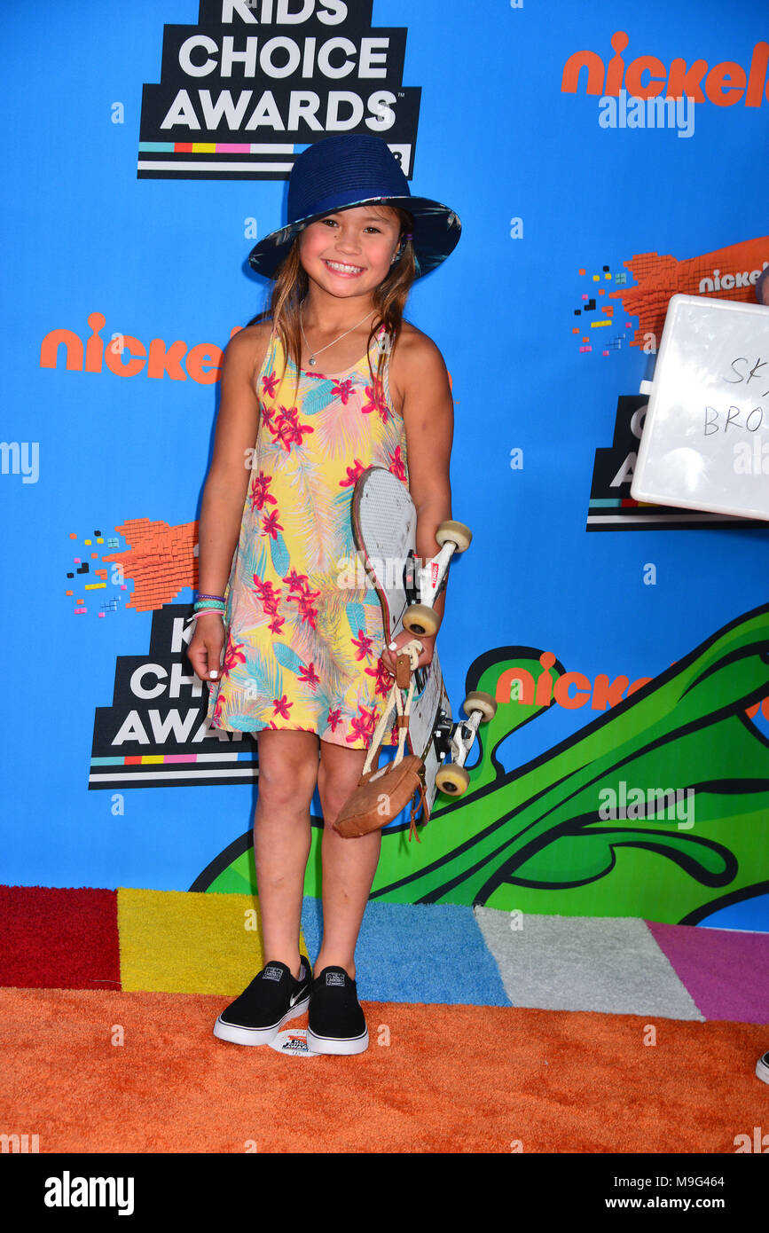 Inglewood, California, USA. 24th March, 2018. Sky Brown attends ...