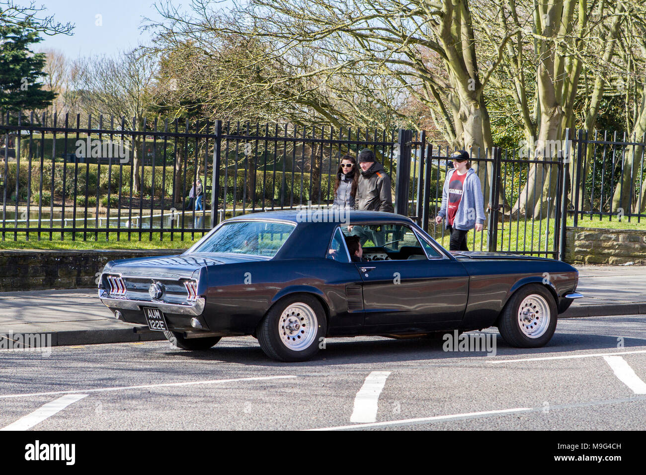 Blurred moving car Shelby FORD MUSTANG GT AUTO American muscle car Slow ...