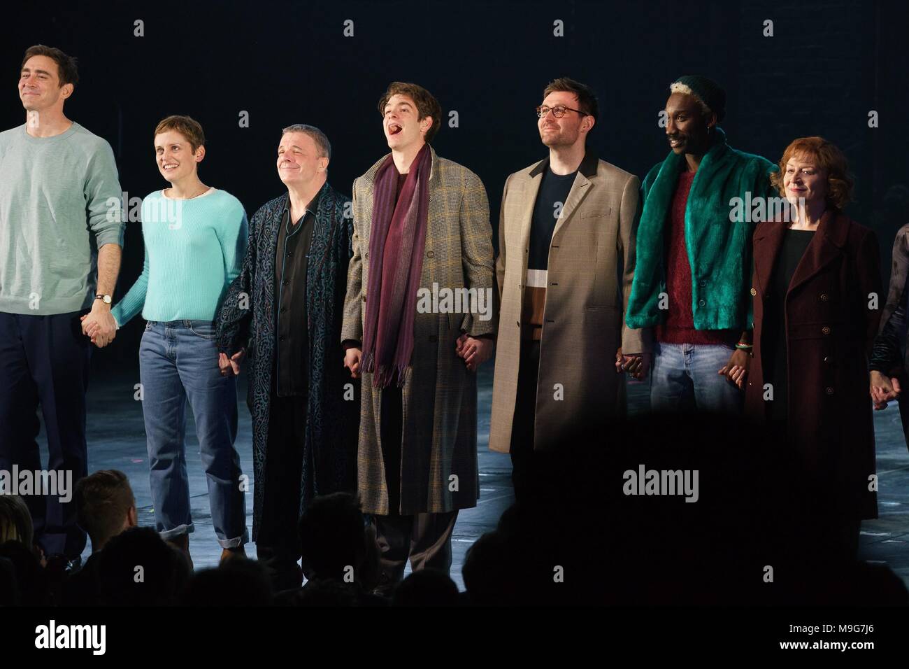 New York, NY, USA. 25th Mar, 2018. Lee Pace, Denise Gough, Nathan Lane ...