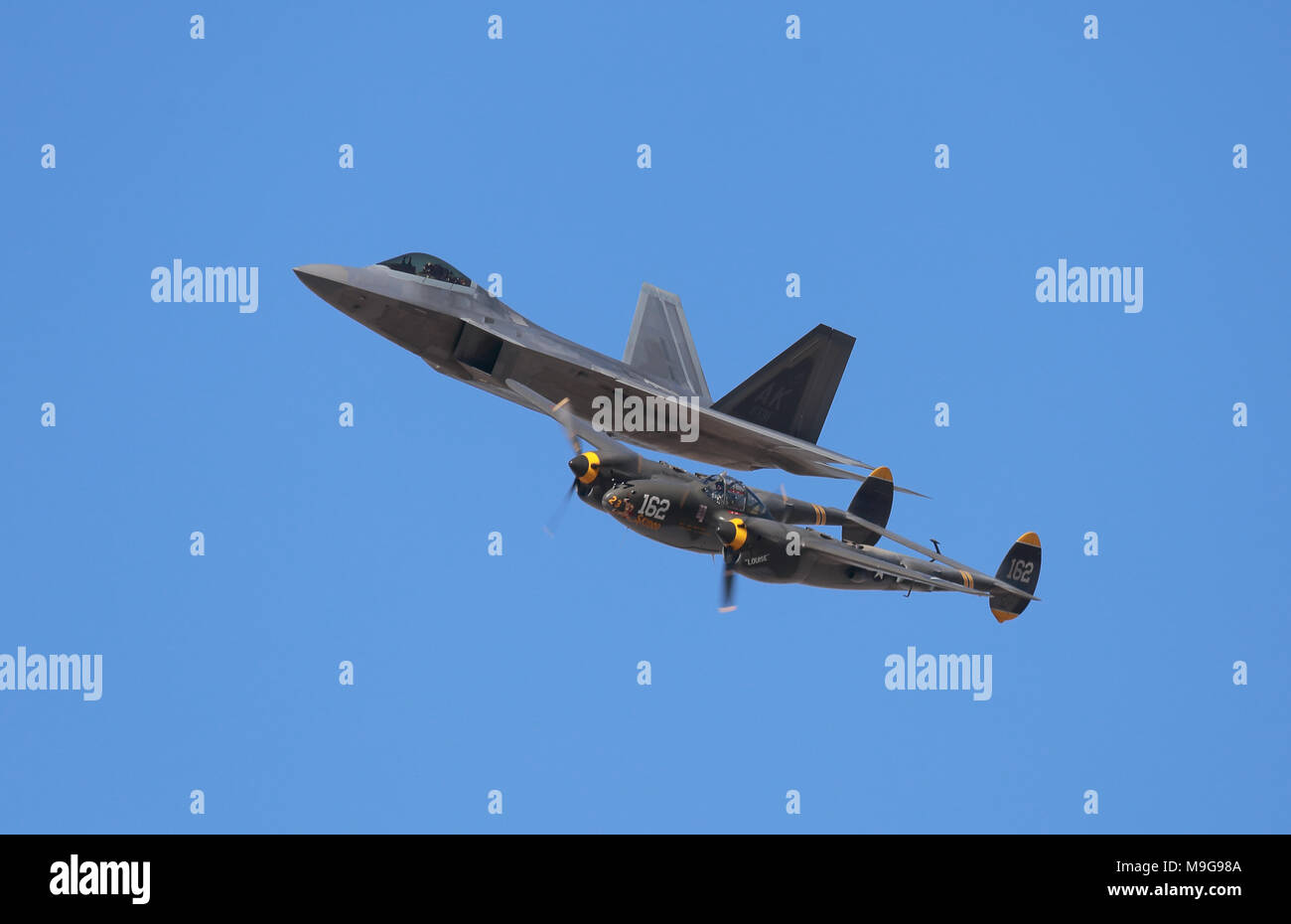 Lancaster, USA. 25th Mar, 2018. A United States Air Force F-22 Raptor ...