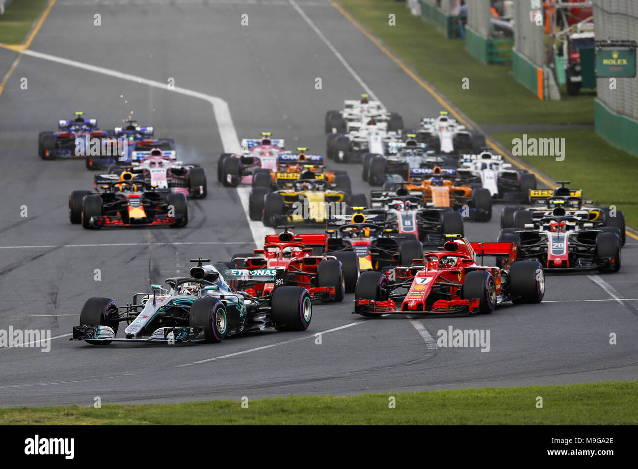 Melbourne, Australia. 25th Mar, 2018. Start of the race. HAMILTON Lewis ...