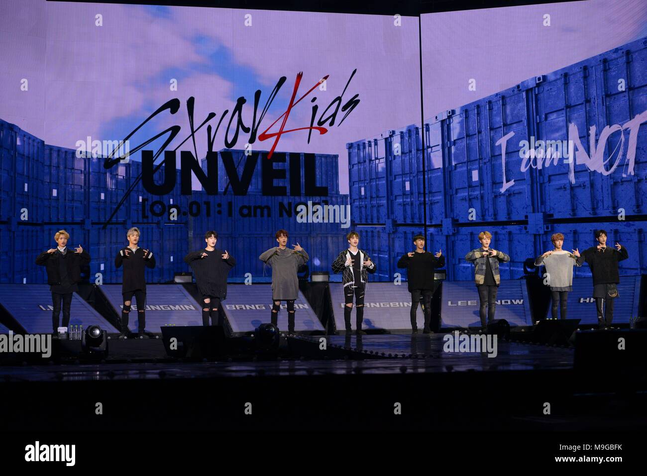 JYP new idol group Stray Kids hold debut showcase in Seoul, Korea on ...