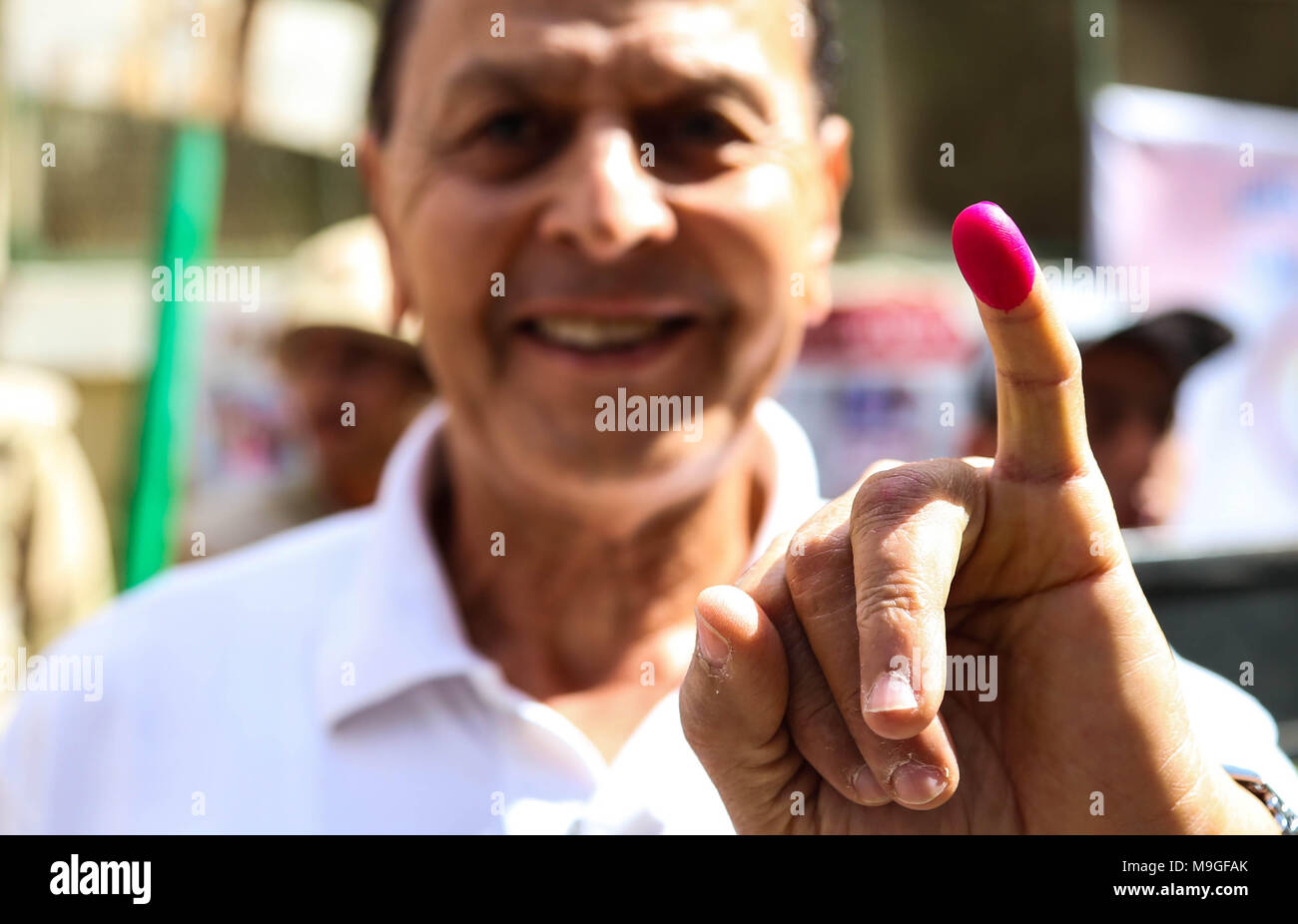 Egyptian man shows finger after hi-res stock photography and images - Alamy