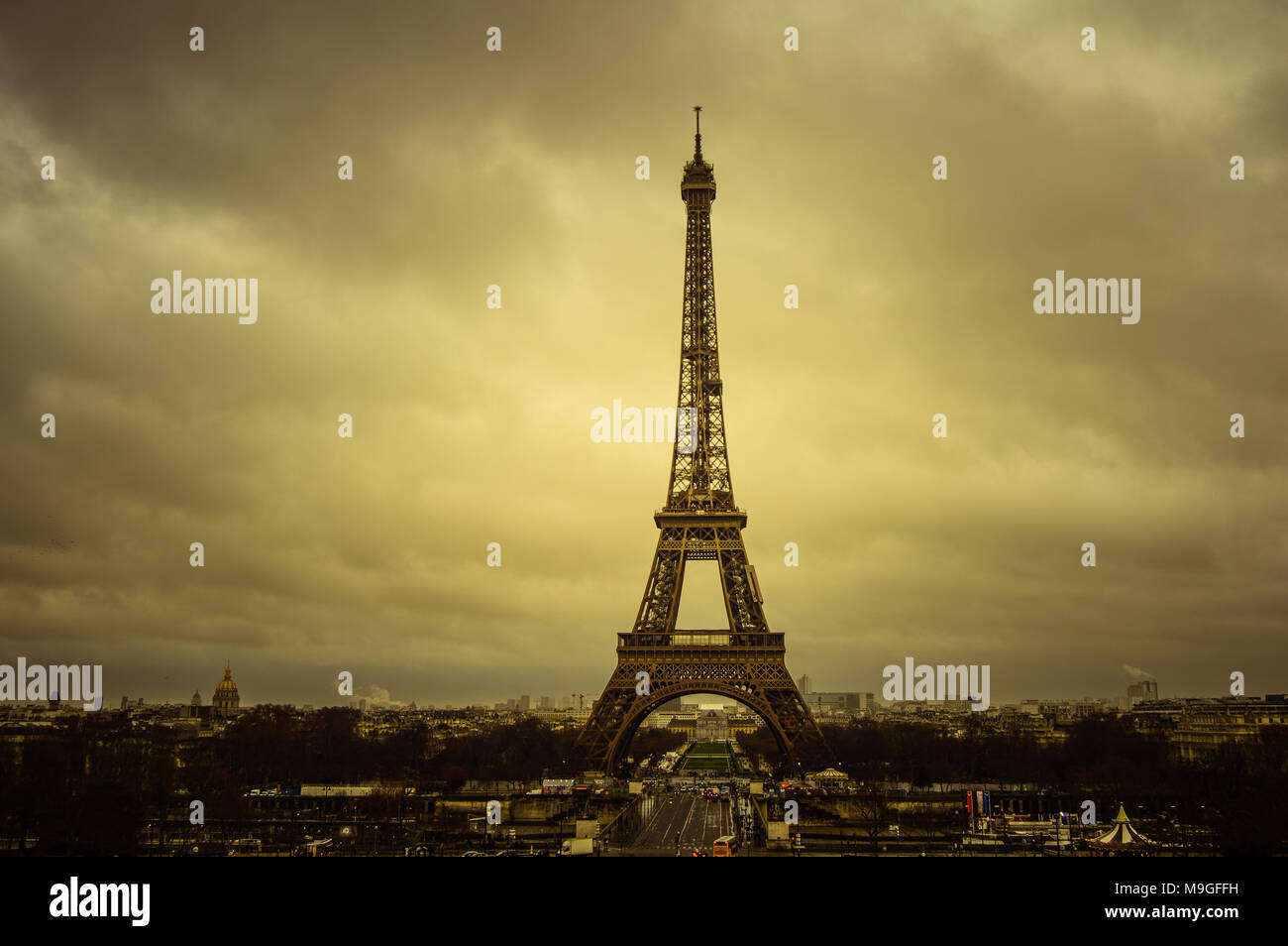 Eiffel Tower , one of wonders of the world in Paris, France Stock Photo - Alamy