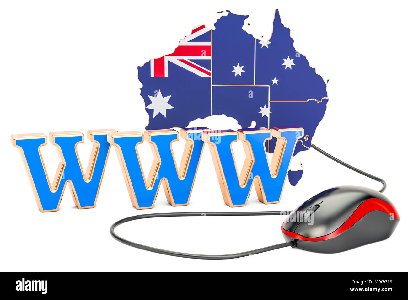 Internet connection in Australia concept. 3D rendering isolated on ...