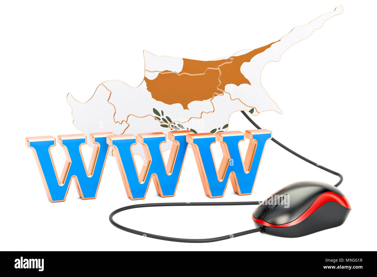 Internet connection in Cyprus concept. 3D rendering isolated on white ...