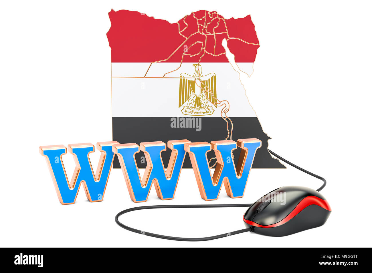 Internet connection in Egypt concept. 3D rendering isolated on white ...