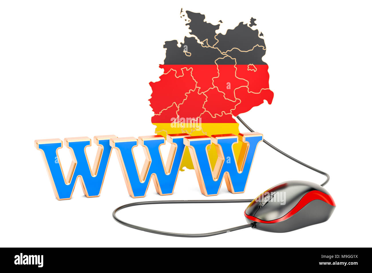 Internet connection in Germany concept. 3D rendering isolated on white ...